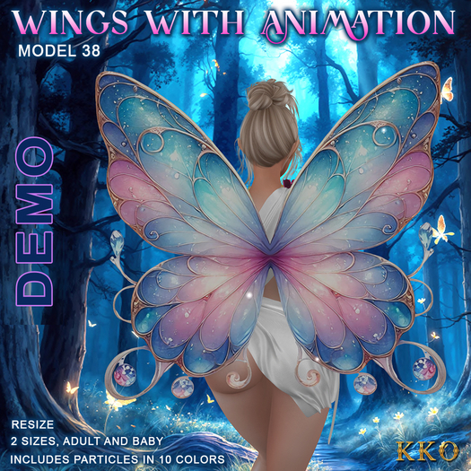 Second Life Marketplace - [KKO] Wings with animation - Model 38 DEMO